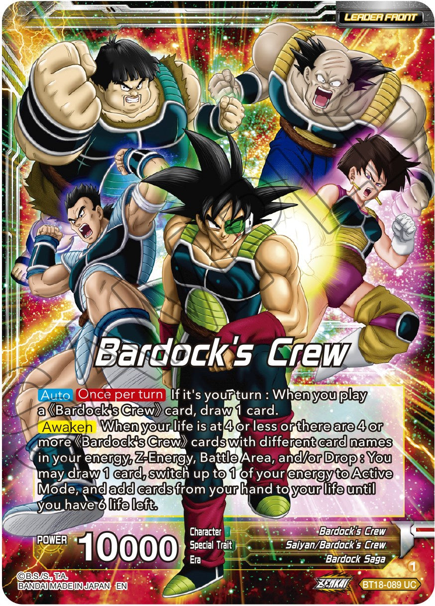 Bardock's Crew // Bardock, Inherited Will (BT18-089) [Dawn of the Z-Le